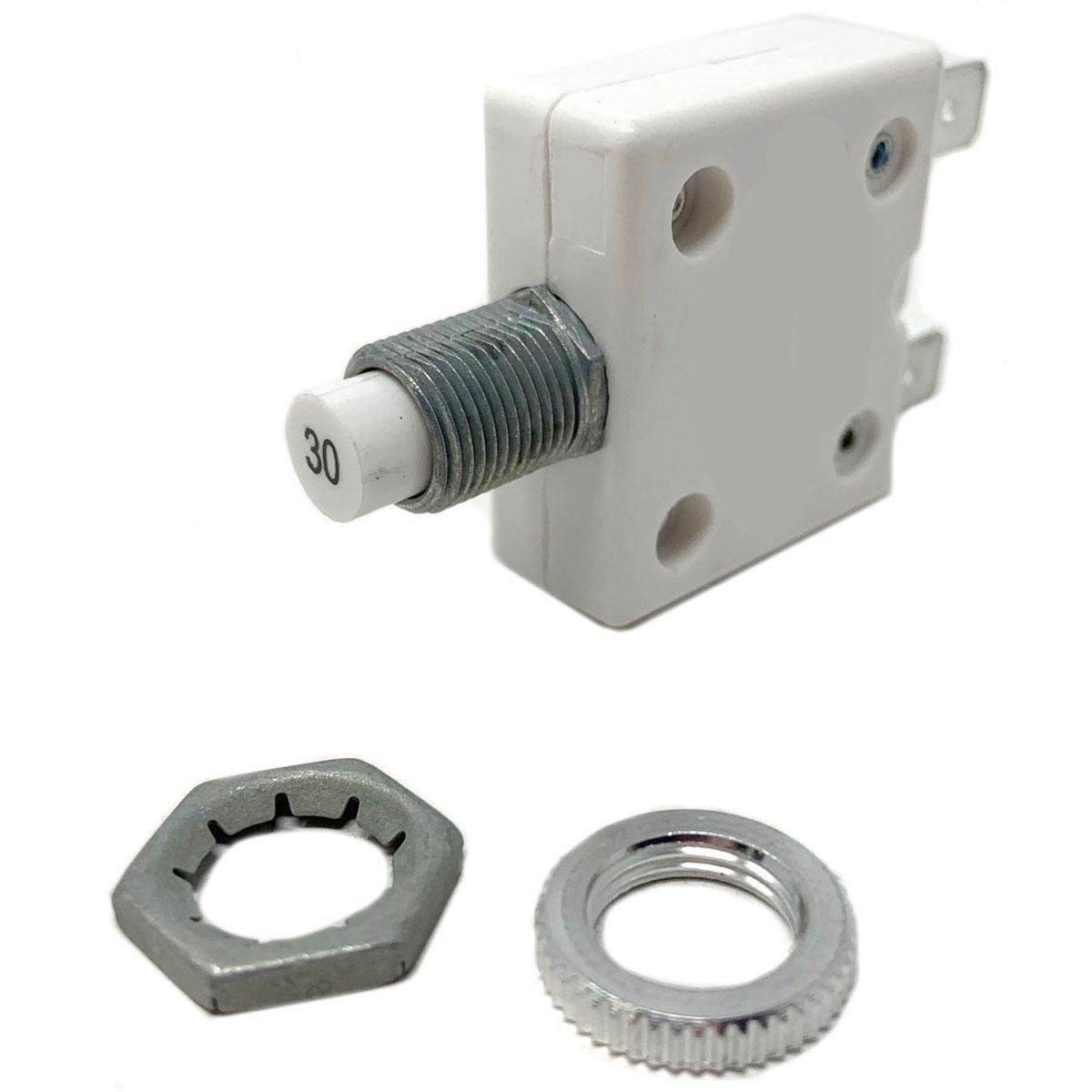 30 AMP, 250VAC/50VDC Push Button Circuit Breaker