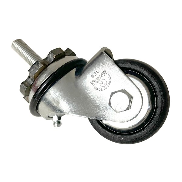 2.5" x 1.25" Swivel Caster, with M12X25 Stem, Adjusting Nut